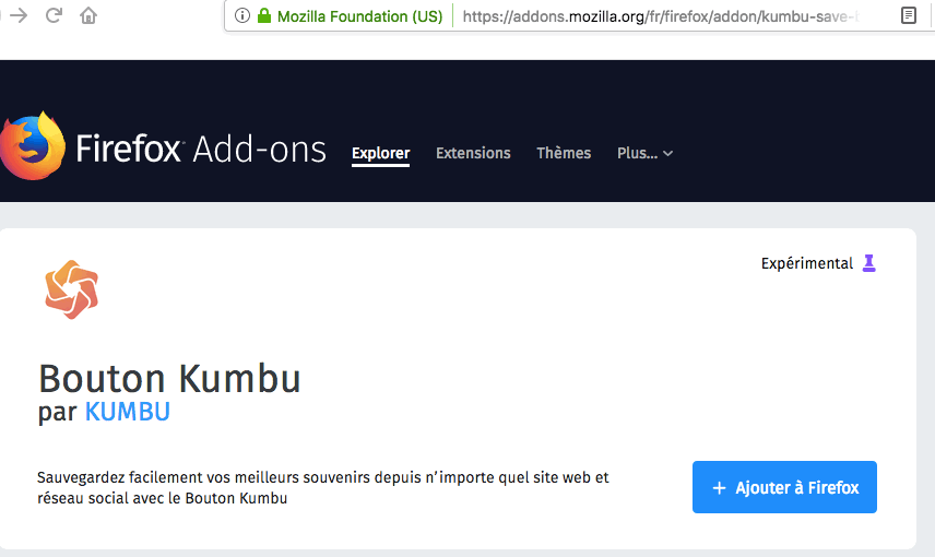 Enregistrez vos Souvenirs Numériques et Sociaux avec le Bouton Kumbu pour Firefox ! - Blog Kumbu